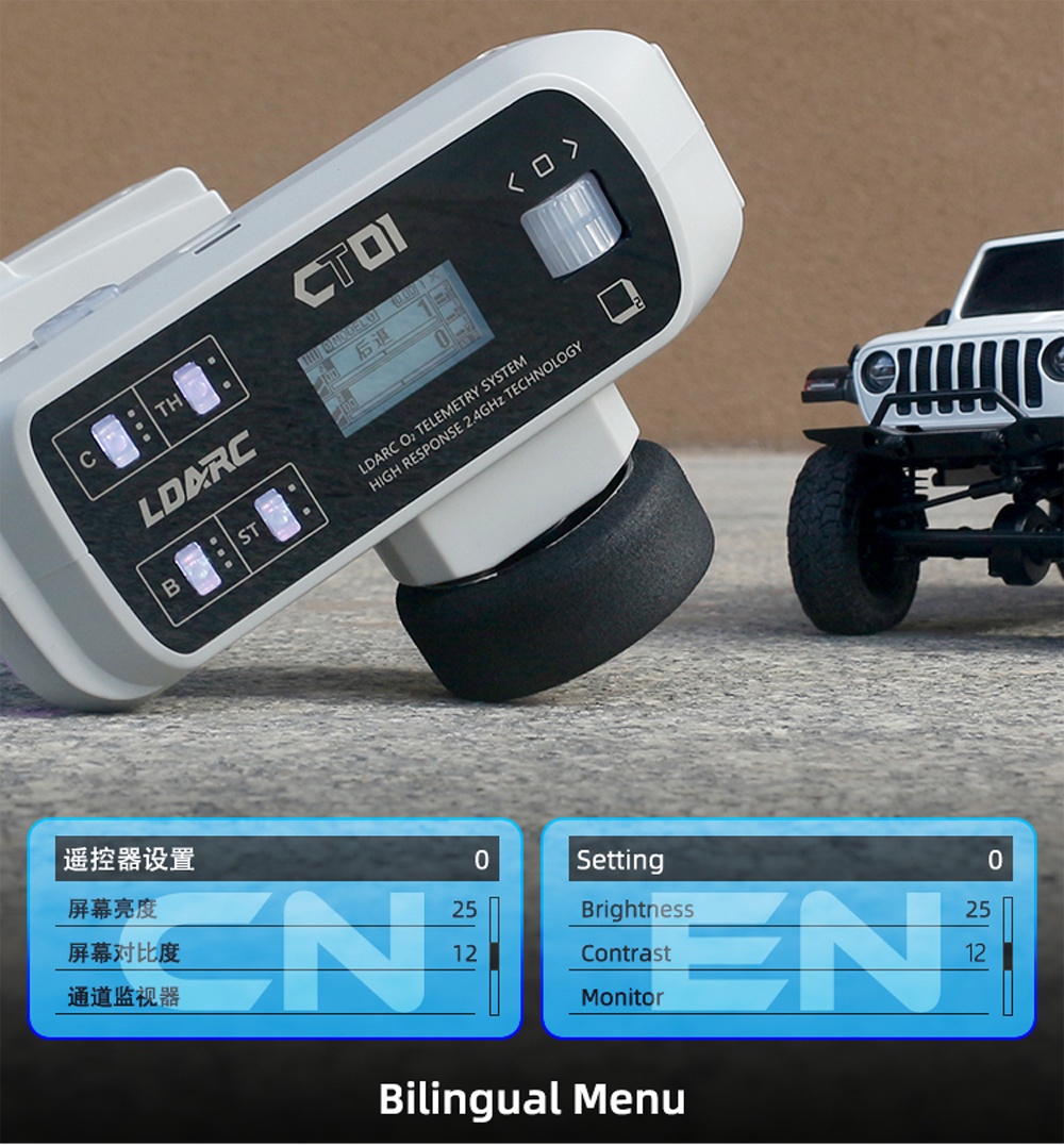 LDARC CT01 2.4G 8CH Two-Way Radio Control System Transmitter CR1800 CR ...