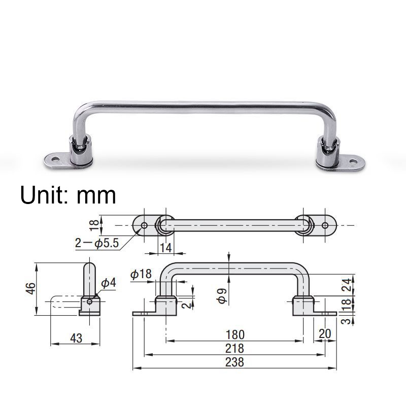 138mm 158mm 180mm 218mm 304 Stainless steel heavy duty folding handle ...