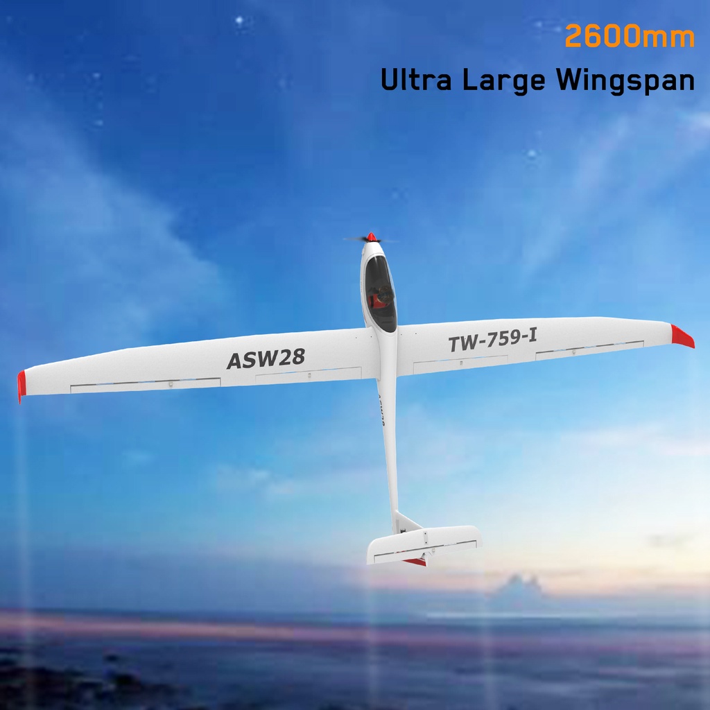 VOLANTEXRC RC Plane 5CH ASW28 2.6M wingspan unibody ABS plastic hull ...