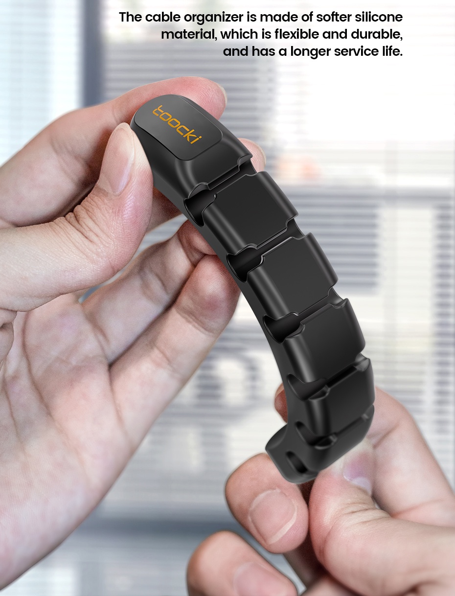 Toocki 3Clip/5Clip/7Clip Cable Organizer Silicone Desktop Cable Management USB Cable Winder Clip ...