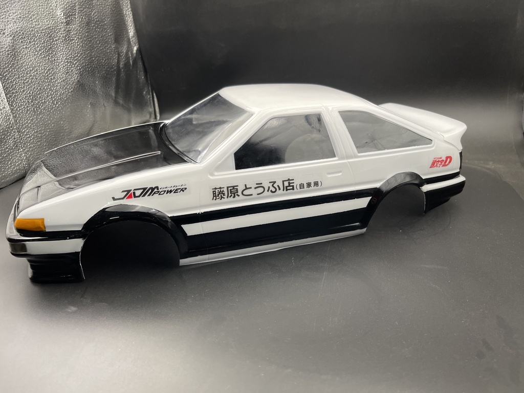 Initial D 1/10 TOYOTA AE86 LEVIN 2DR Drift RC PC Body Shell 195mm Width ...