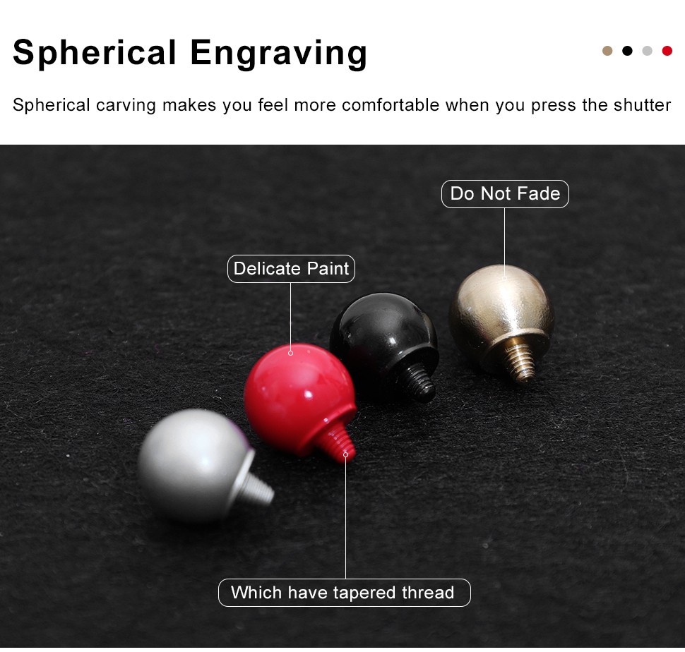 Camera Shutter Release Button Metal Round For Camrea With Tapered Thread Shutter Release Port ...