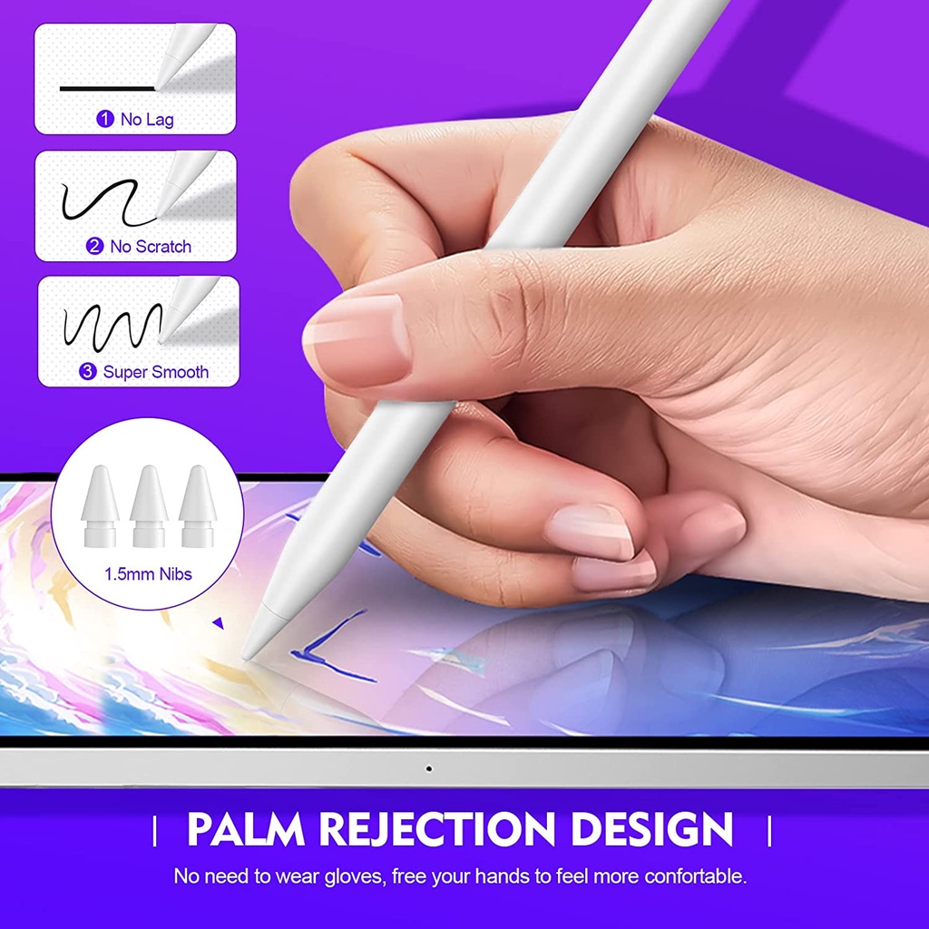 Goojodoq for ipad Pencil 2 1 iPad stylus Pen with Digital Power Display ...