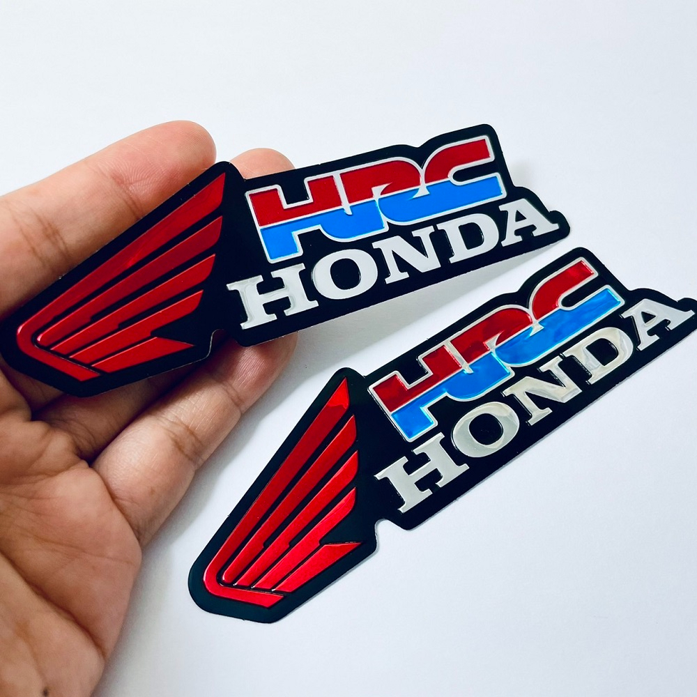 Sticker HRC Honda Racing Car Motorcycle [2pcs] 3D Embossed Stamping ...