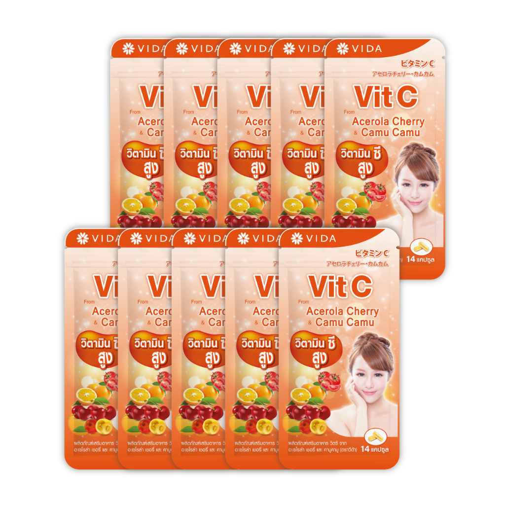 [Set] Vida Vit C From Acerola Cherry And Camu-Camu 14 Capsules 10 Sachets [140 Capsules ...