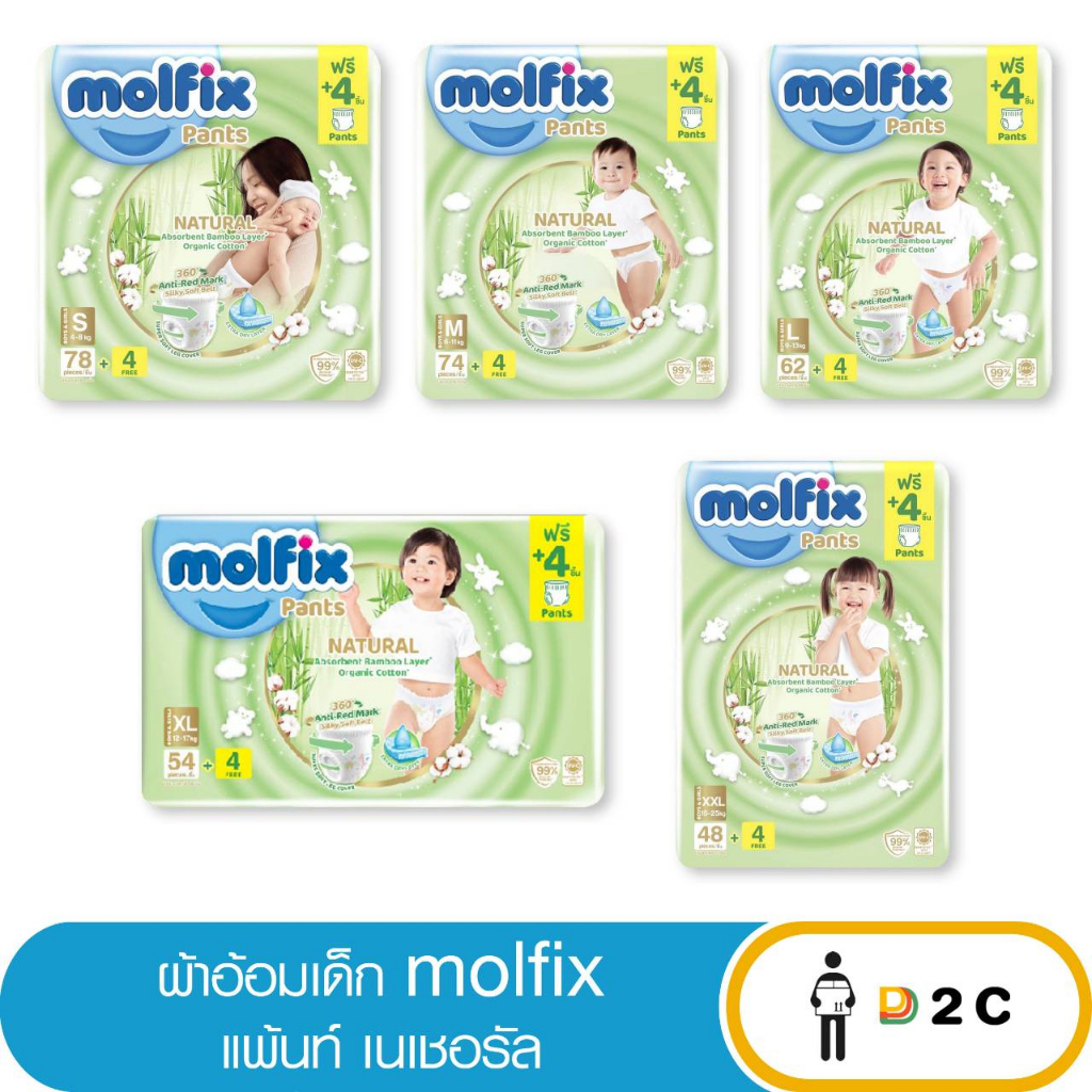 [Pack] Molfix Baby Diapers Pants Natural | Shopee Malaysia