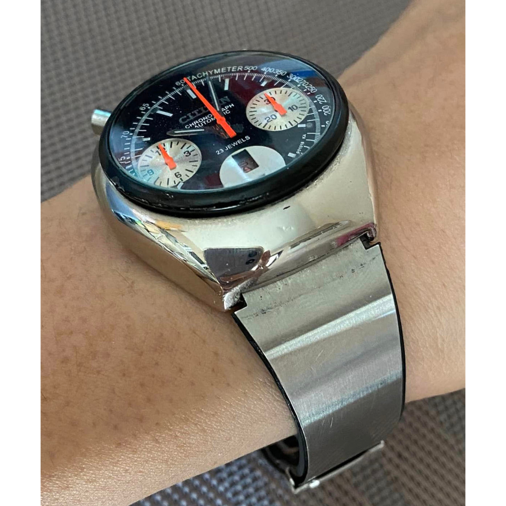 citizen Rubber Strap + Stainless Steel retro Cool Insert bullhead Or ...