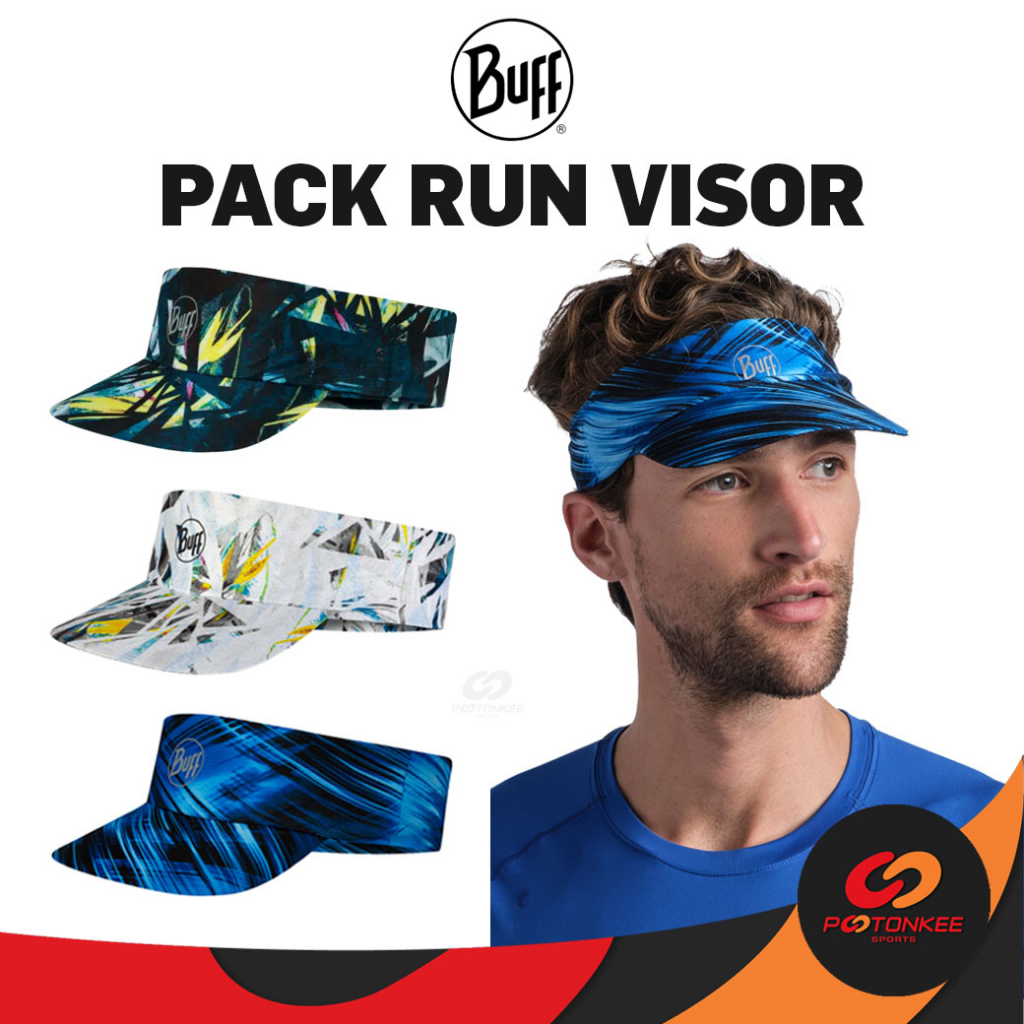 BUFF PACK RUN VISOR Coolnet UV+ Running Hat Open Toe Cap Foldable ...