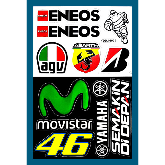 Stickers Movistar 46 Yamaha Car Styling For Motorcycle Helmet Logo 1 ...