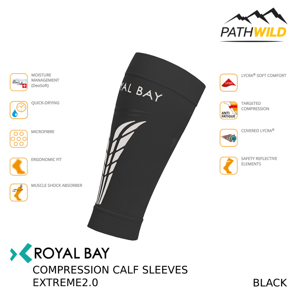 ROYAL BAY COMPRESSION CALF SLEEVES EXTREME 2 0 Leg Reduce Muscle Pain