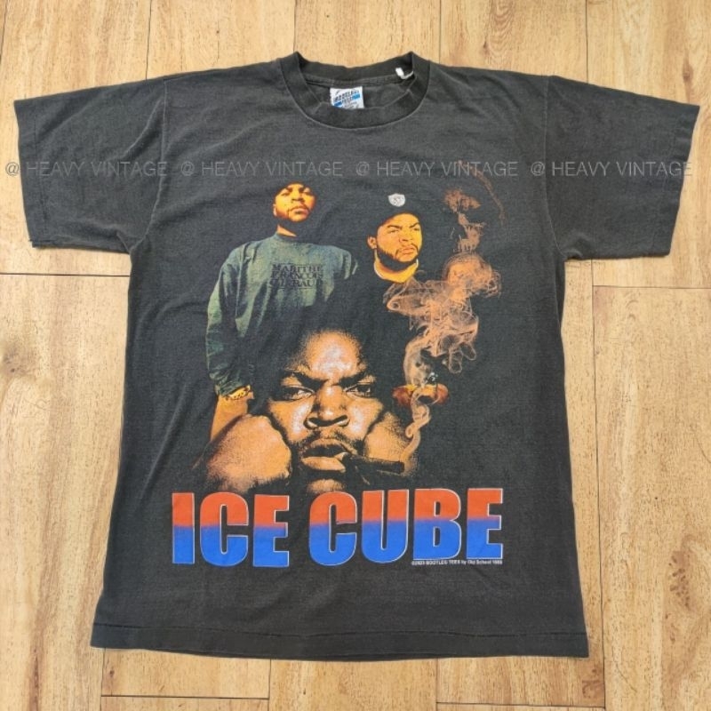 ICE CUBE RAPPER HIPHOP BOOTLEG T-Shirt Bleaching Work Like Old ...