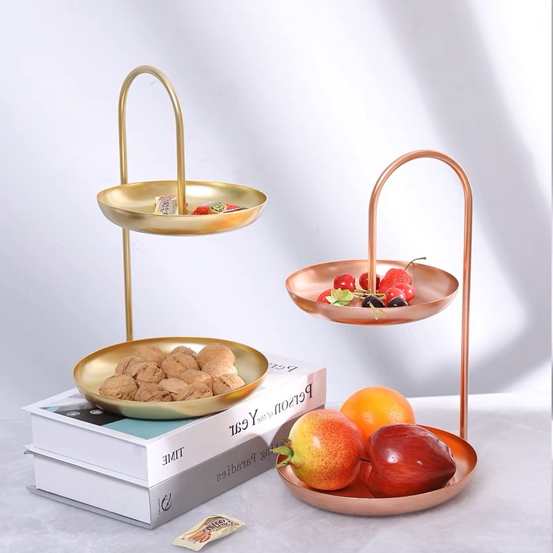 Quick Delivery 2-Tier Golden Snack Shelf Photo Prop Plate Holder Luxury ...