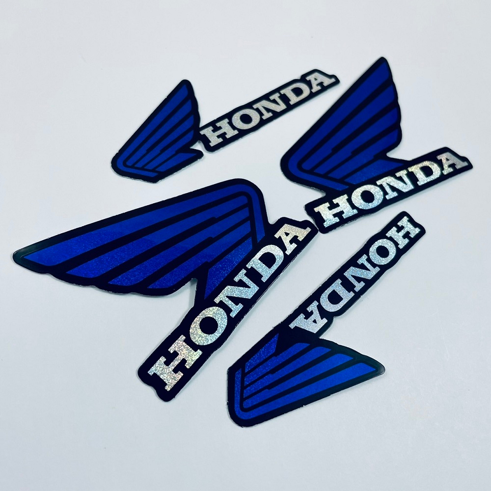 Honda Wing Sticker Blue Motorcycle Logo Wings Foil Reflective Car ...