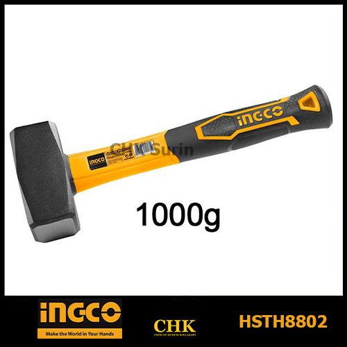 INGCO Stone Hammer Fiber Handle 1000g Model HSTH8802 (Stoning Hammer ...