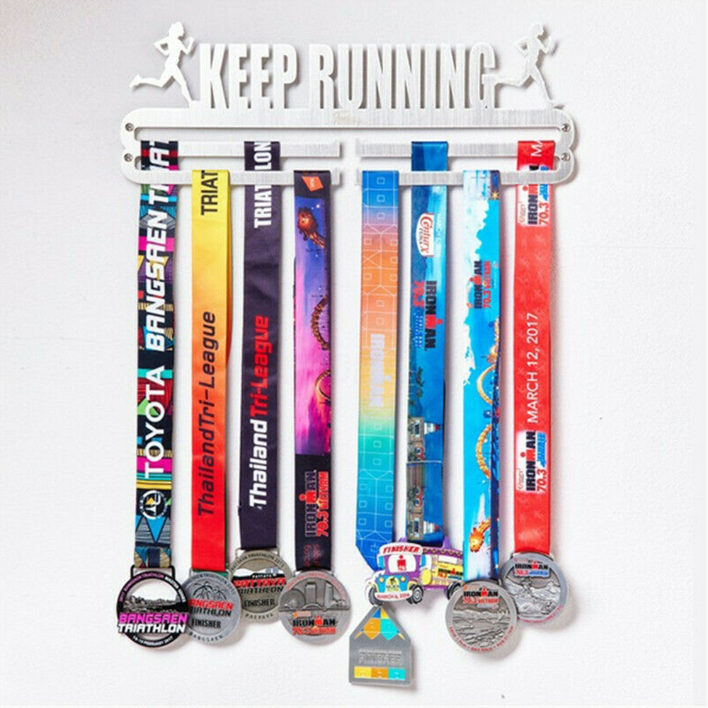 Stainless Steel Marathon Running Medal Hanger Gold Marathoner (U01 ...