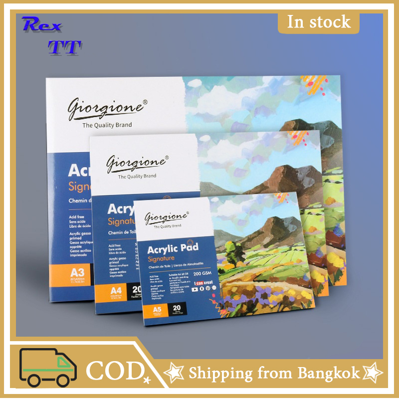 A3/A4/A5 Premium Acrylic Pad 20 Sheets Painting Drawing with Thick 200G ...