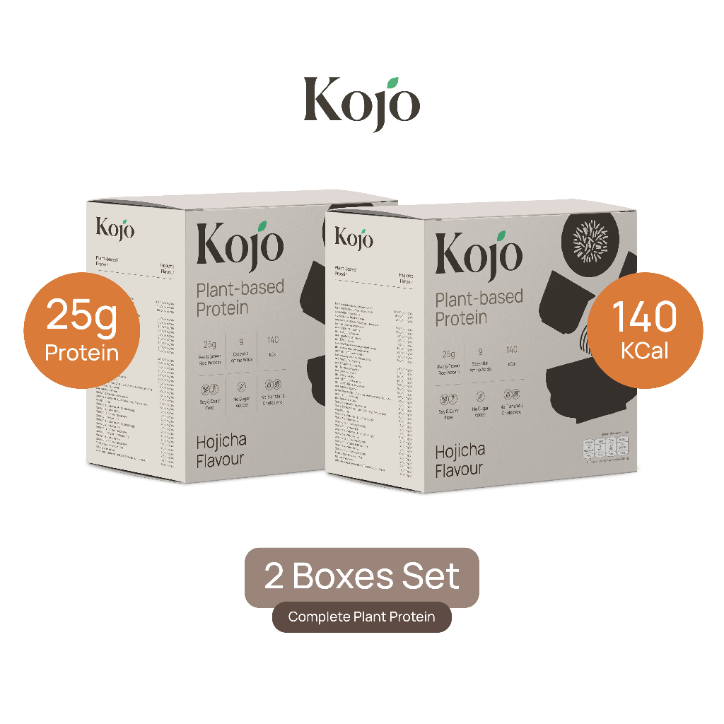 2 Boxes: Kojo Plant Based Protein Hojicha Flavor Green Tea Whey Pea ...