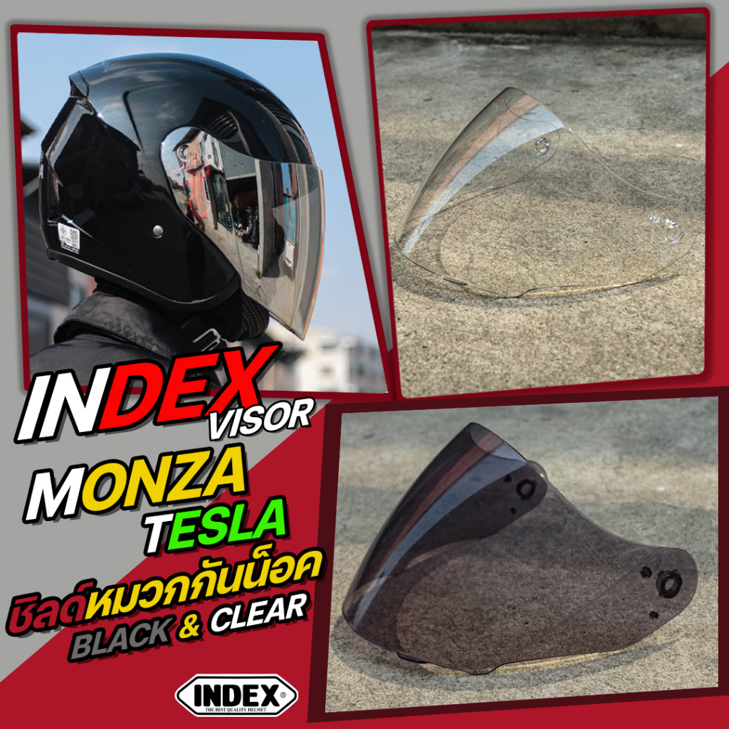 Authentic INDEX Helmet Glass Shield MONZA And TESLA Models Can Be Worn ...