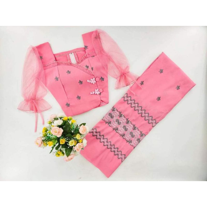 Send Myanmar Girl Set Embroidery Work Ready-Made Products Straight ...