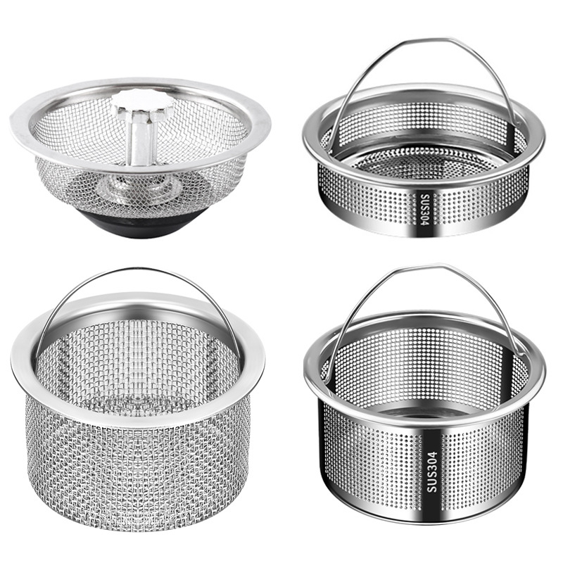 03 Mesh Food Waste Filter Sink Kitchen Stainless Steel 304 Strainer ...