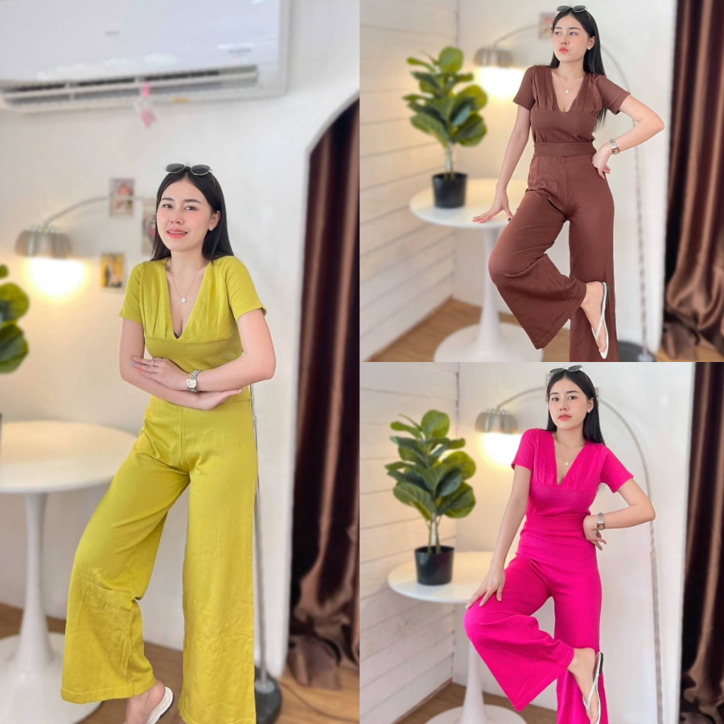 SpinnyHouse 2-Piece Set A Lot Of Stretch Silk. V-Neck Short-Sleeved T-Shirt Paired With Long ...