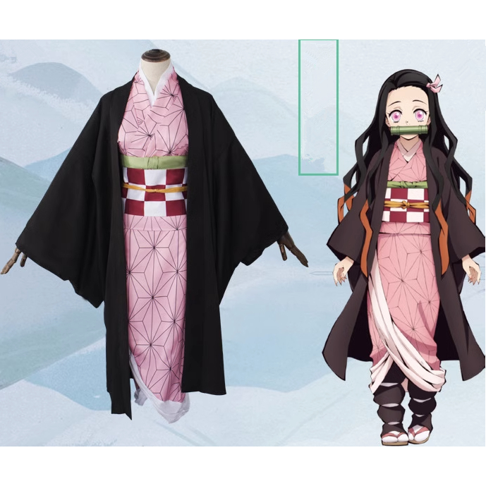 Anime Demon Slayer Nezuko Cosplay Costume Halloween Dress Up | Shopee ...