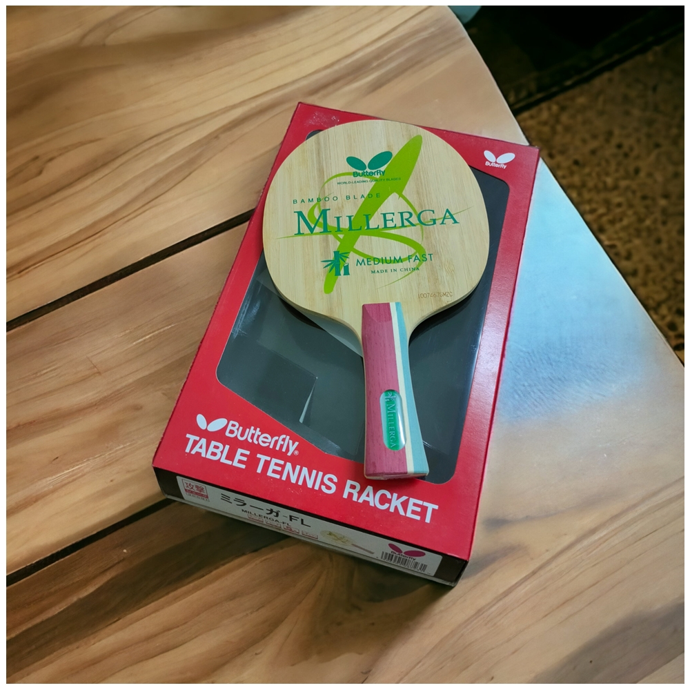 Butterfly Millerga Table Tennis Racket With Bamboo Surface And 2 ...