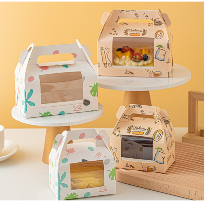 Printed Handle Cake Box With Window | Shopee Malaysia