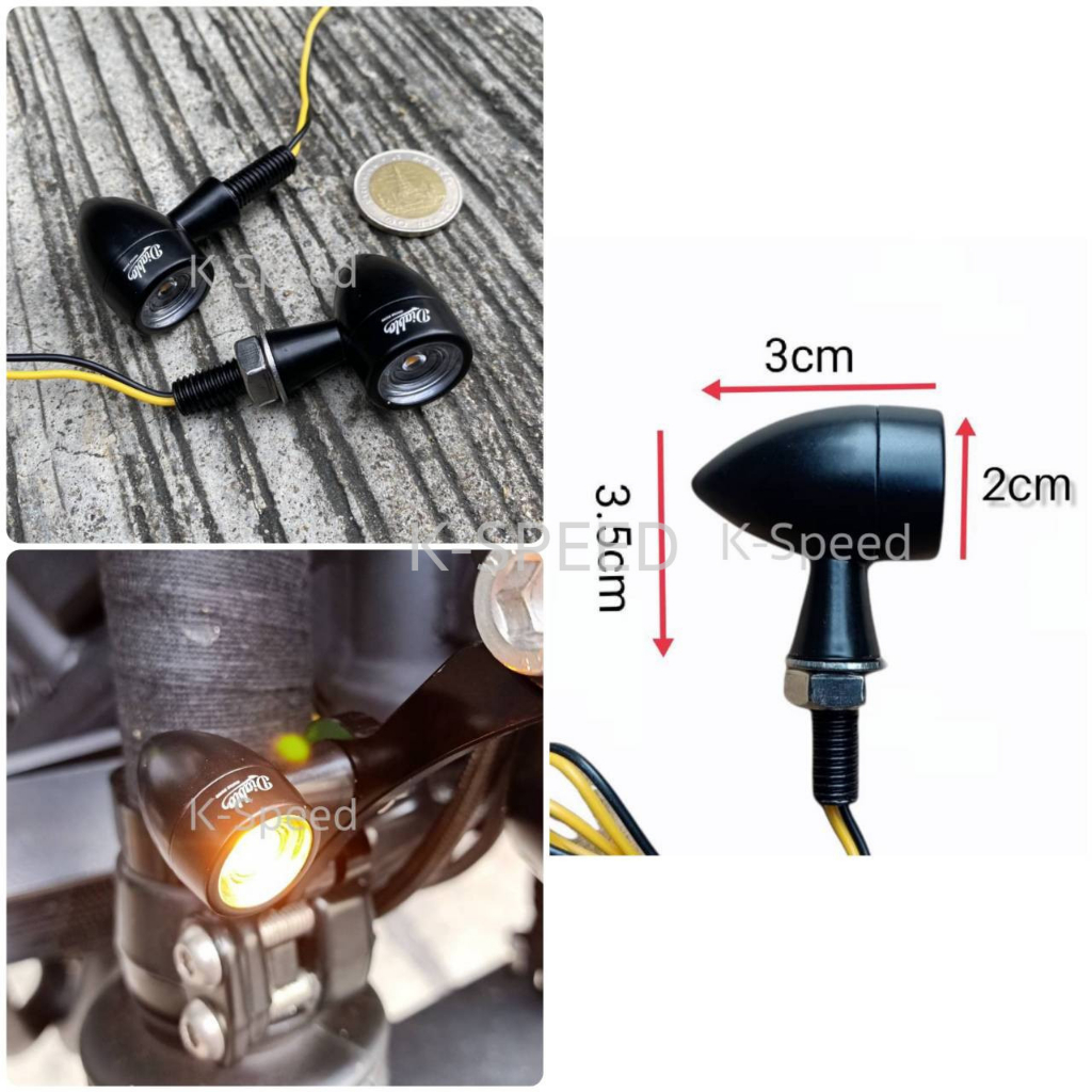 Diabolus Turn Signal Decorative LED Mini Clear Lens Round Black ...