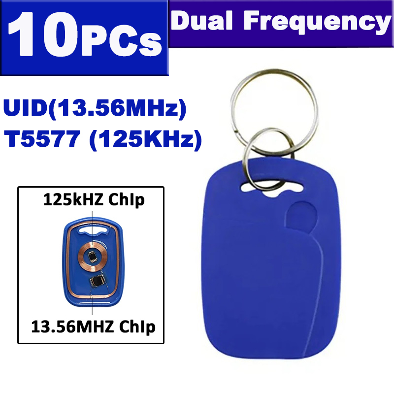 10PCS RFID Smart Dual Frequency Chip Tag 125Khz T5577 EM4305 Rewritable ...