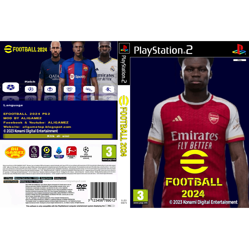 PS2 Game Disc EFootball PES 2024 Eng Latest Update | Shopee Malaysia
