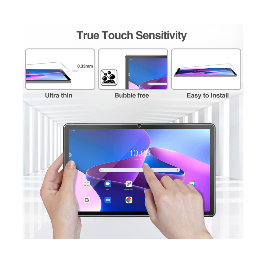 Lenovo Tab M10 Plus 3rd Gen 10.61 Full Screen Tempered Glass Film (TB125FU/TB128FU/TB128XU ...