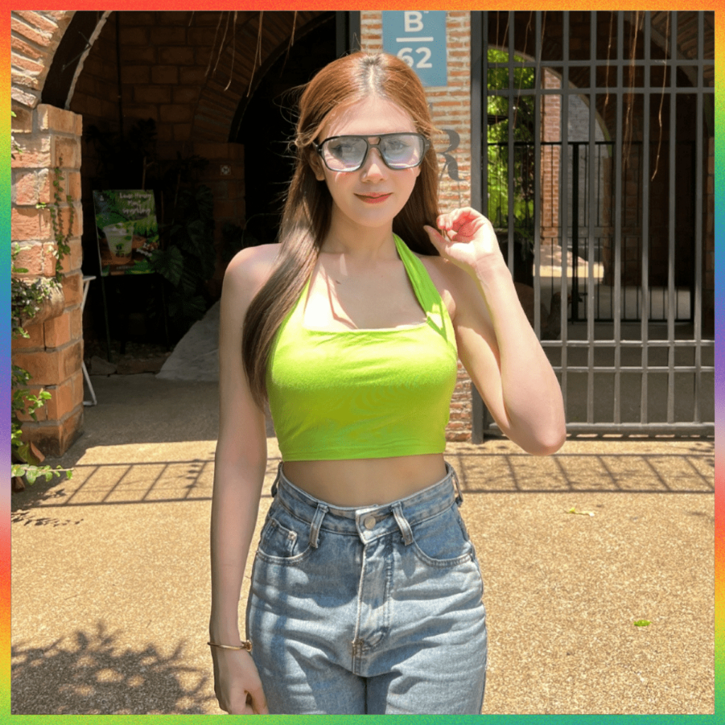 MesubShop Neckband Crop Top Show The Back Of Sexy No Sponge Model M201B | Shopee Malaysia