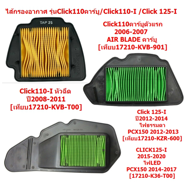(4 Models) Air Filter CLICK110 Carburettor/CLICK110-I Nozzle/CLICK125-I ...