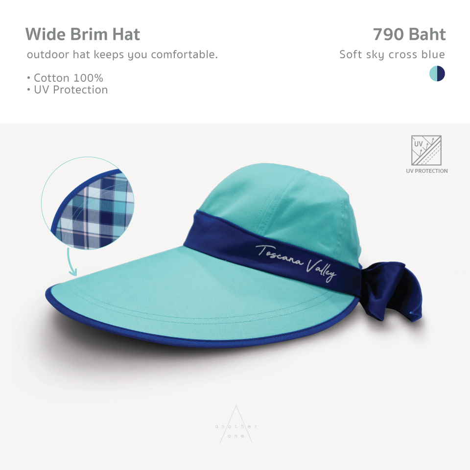 Na Valley-Wide Brim Hat Soft sky cross blue Color | Shopee Malaysia