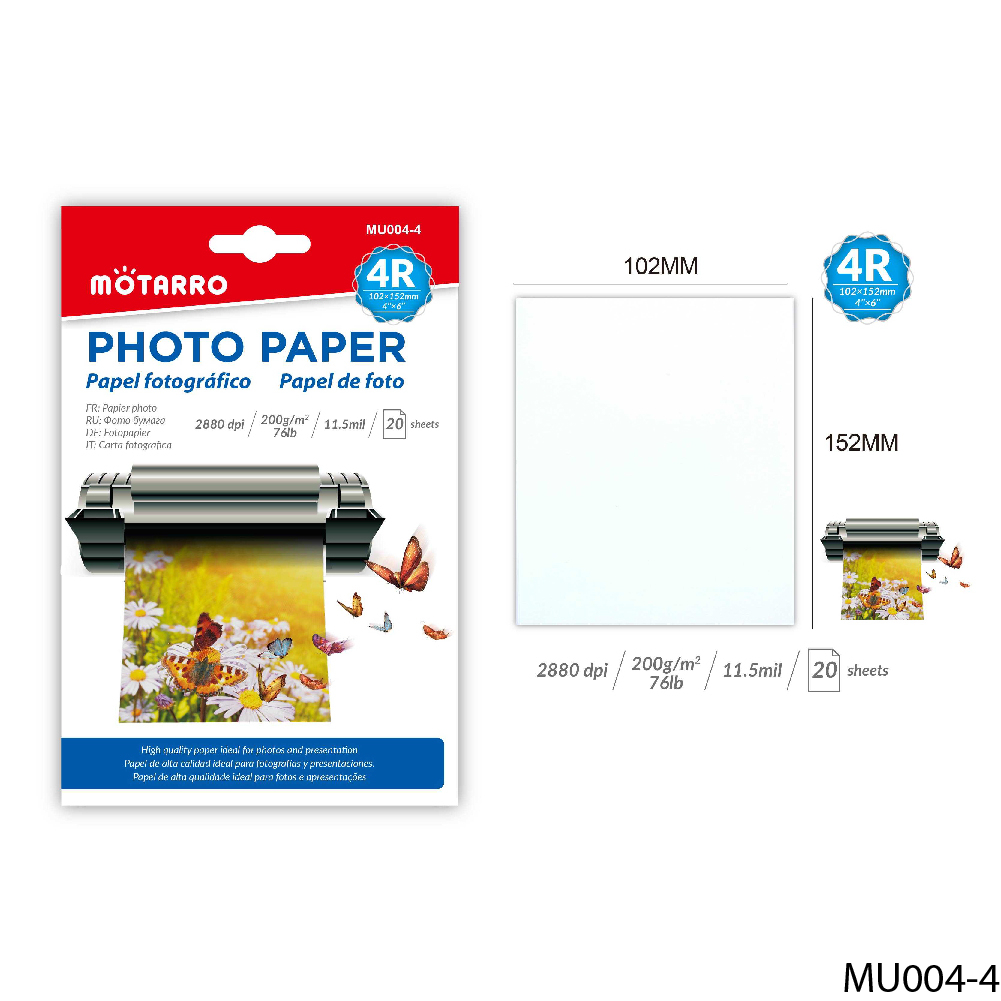 Inkjet Paper Glossy Photo MOTARRO A4 4R 5R Size (180-240 Gsm) | Shopee Malaysia
