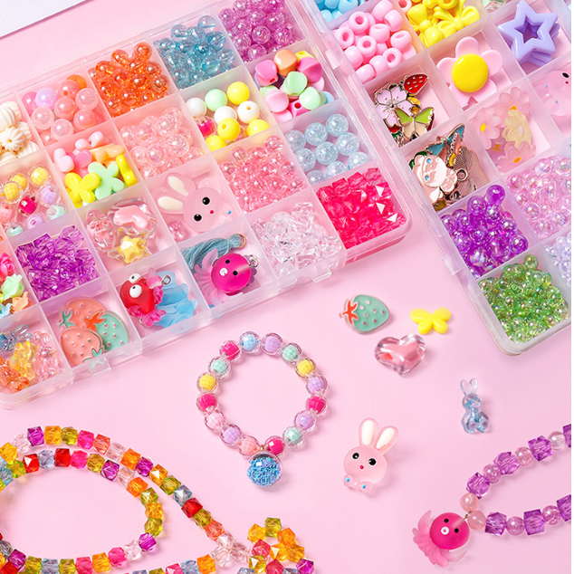 Developmental Toys DIY Bead Stringing Set More Than 450 Beads Art With ...