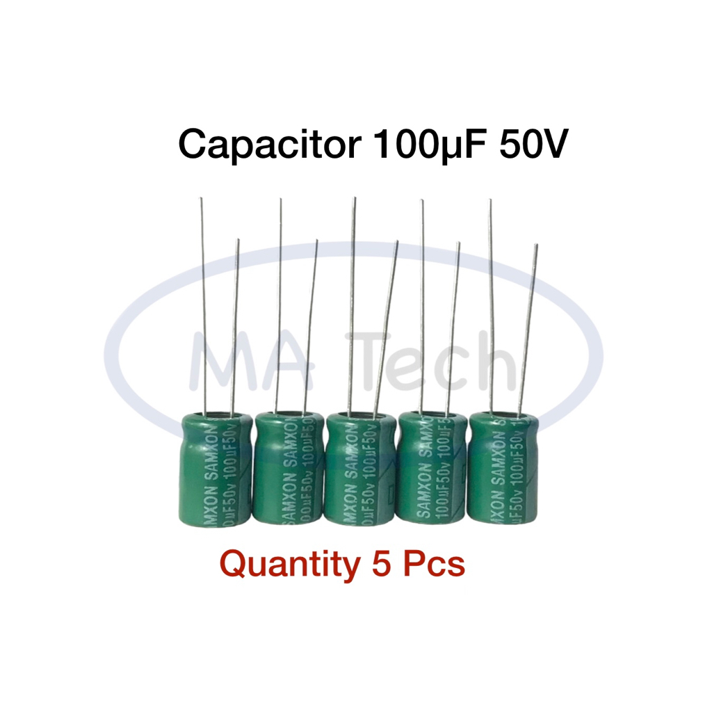 Capacitor 100uF 50V 100uF 50V There Are 5 Pieces (5 Pcs) SAMXON Brand ...
