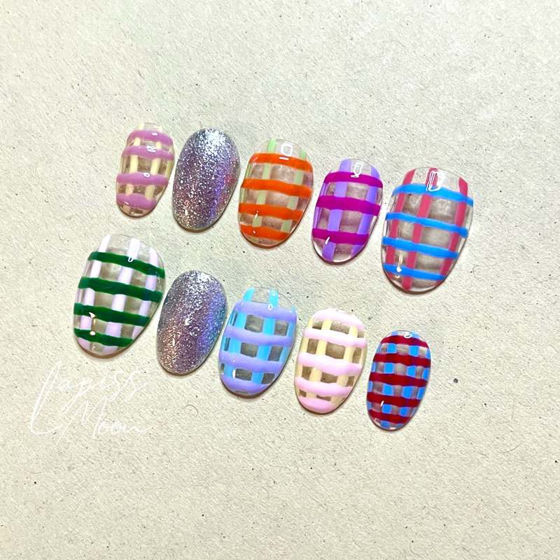 Nail Gel Korean Square Rainbow Polish Ready Stick (Grid) | Shopee Malaysia