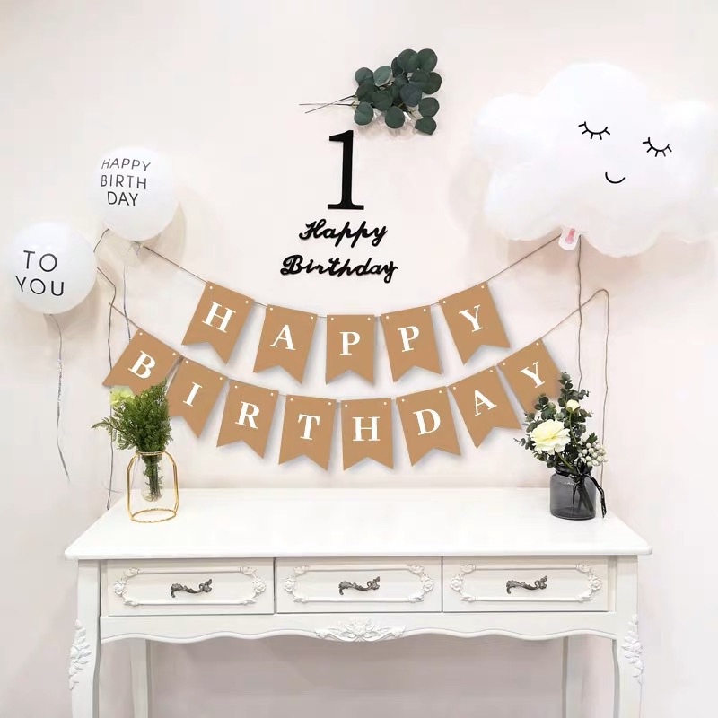 Birthday Sign Paper Label Hbd Style Thai Shop | Shopee Malaysia