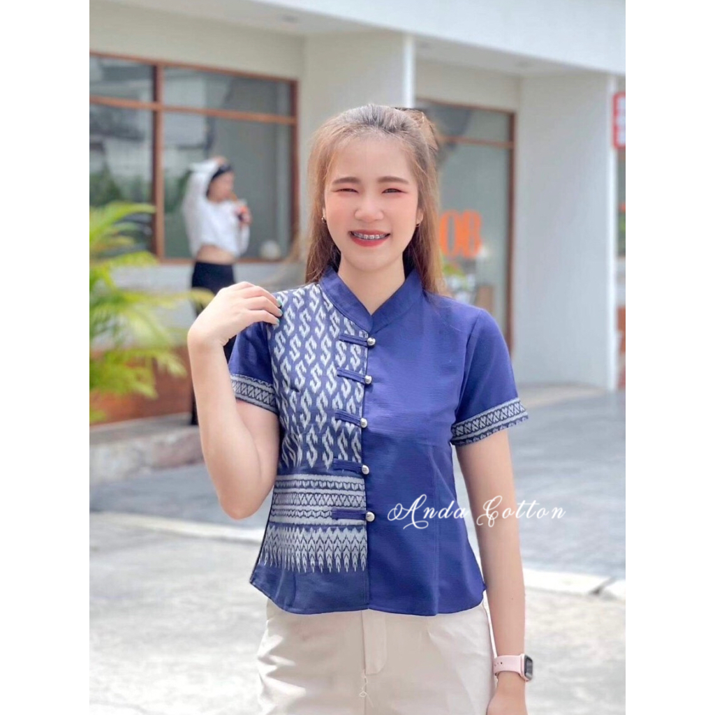 Native Shirt For Work Two-Tone Version Chinese Collar Hook Pattern ...
