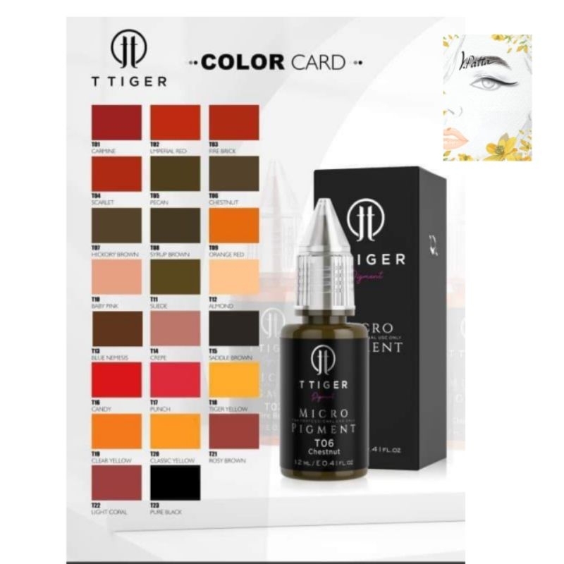 T Tiger Eyebrow Tattoo Color Lip Liquid And Semi-Oil Texture 12ml/6ml ...