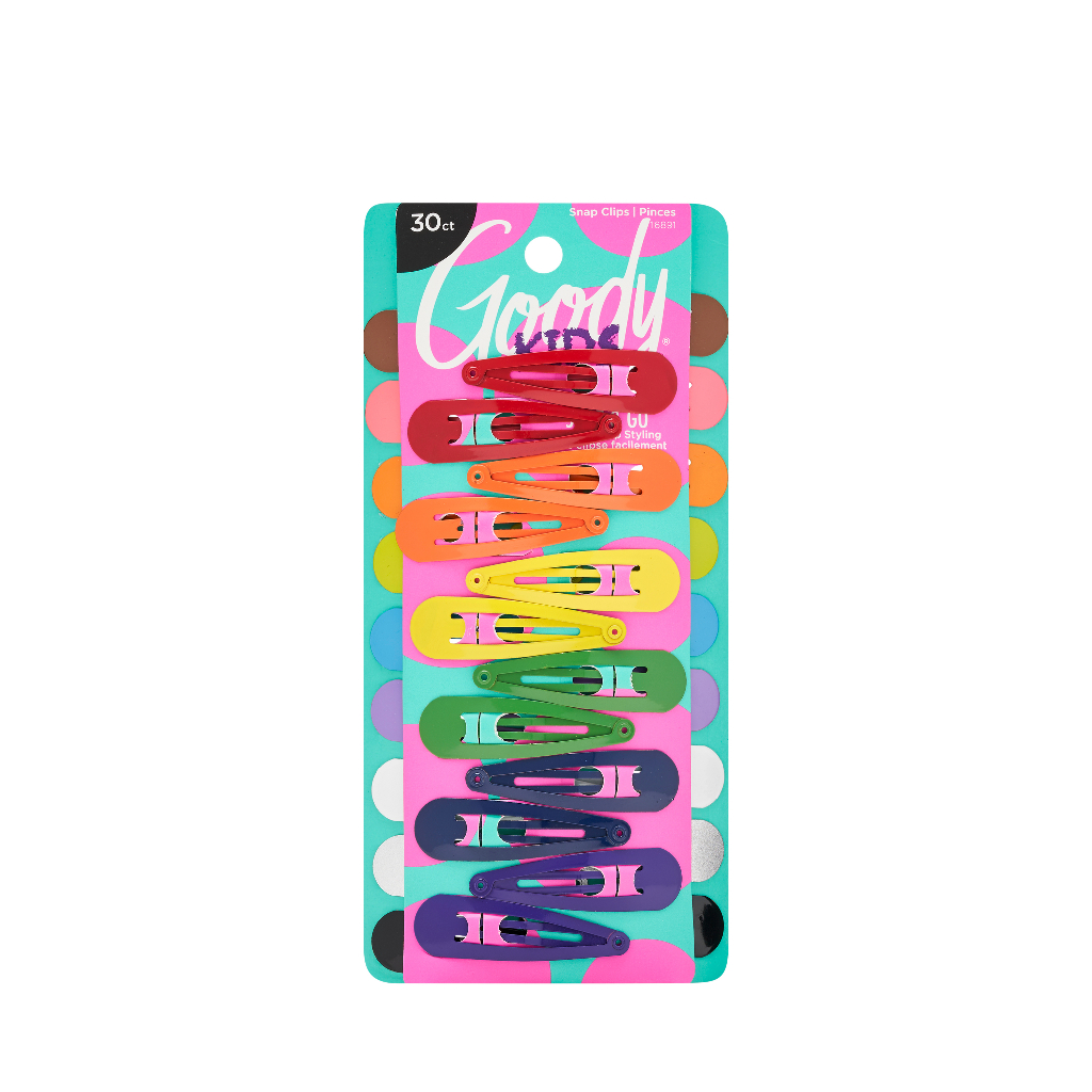 Goody Hair Clip 16891 Kids Value Snap 30ct-Assorted Colour (30 Pcs ...