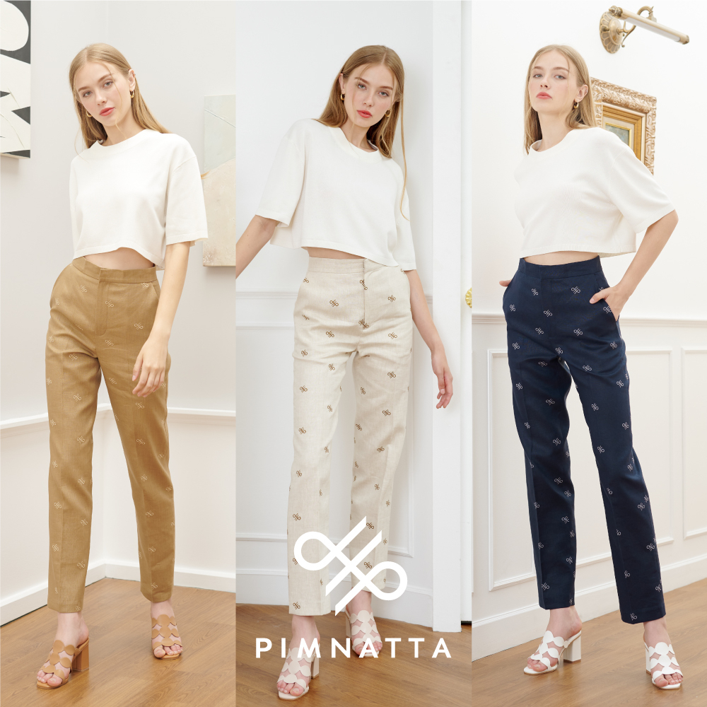 PIMNATTA Tintin Pants Small Cylindrical Woven Brand Logo | Shopee Malaysia