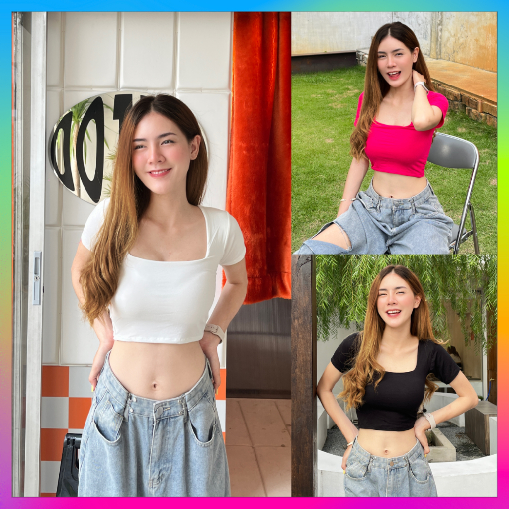 SpinnyHouse 2-Layer Square Neck Crop Top BASIC 191 A401B 193 M304A | Shopee Malaysia
