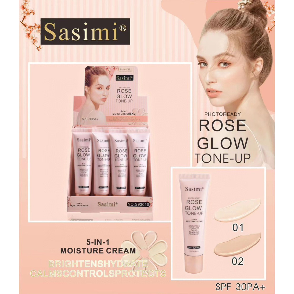 SASIMI Rose Glow Tone Up Bright Skin Cream Nourish The To Be Moist And ...