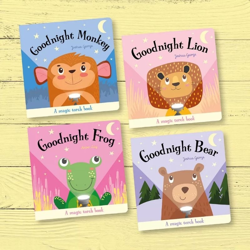 Flashlight Book Goodnight Series a magic torch Board Bear Lion Cat Frog ...