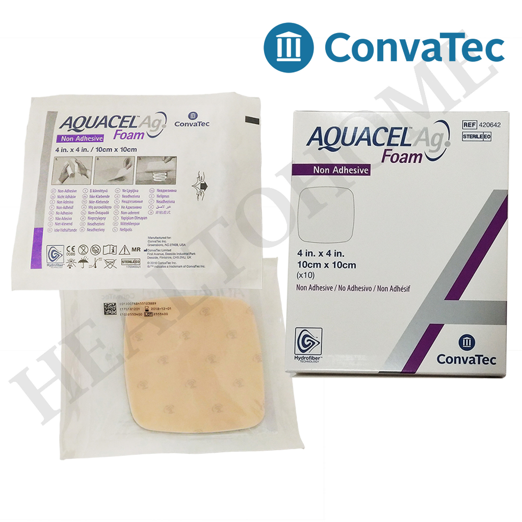 Aquacel Ag Foam Non-adhesive Pressure Wound Patch 10x10 Cm (1 Pad ...