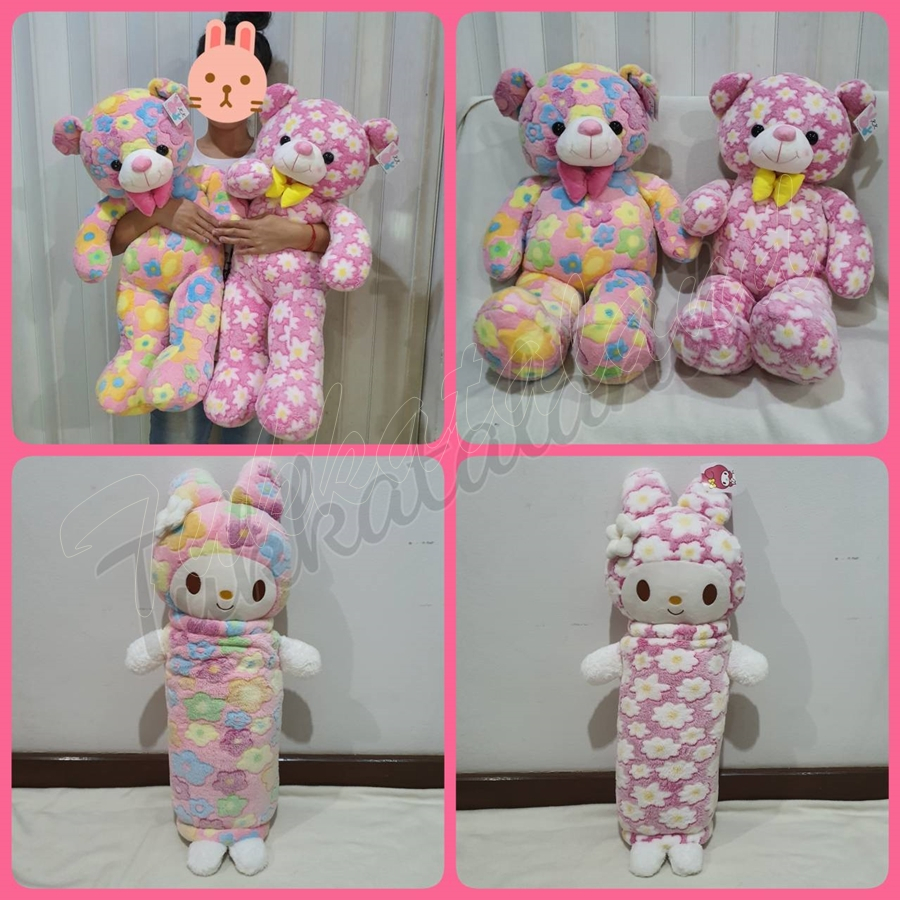 Super Cute My Melody Bolster With Floral Teddy Bear Size 28 Inches(70cm ...