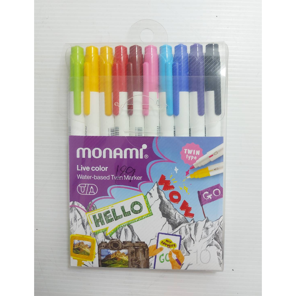 Live Color Watercolor Pen Monami White Handle Set 10 Colors 36 2 Multi ...